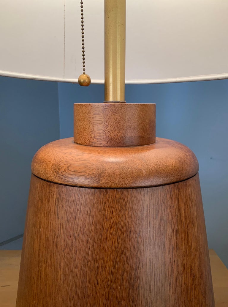 Large 1950s Modern Walnut Table Lamp For Sale at 1stDibs