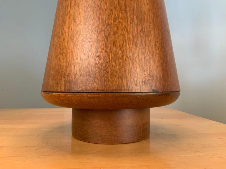 Large 1950s Modern Walnut Table Lamp For Sale at 1stDibs