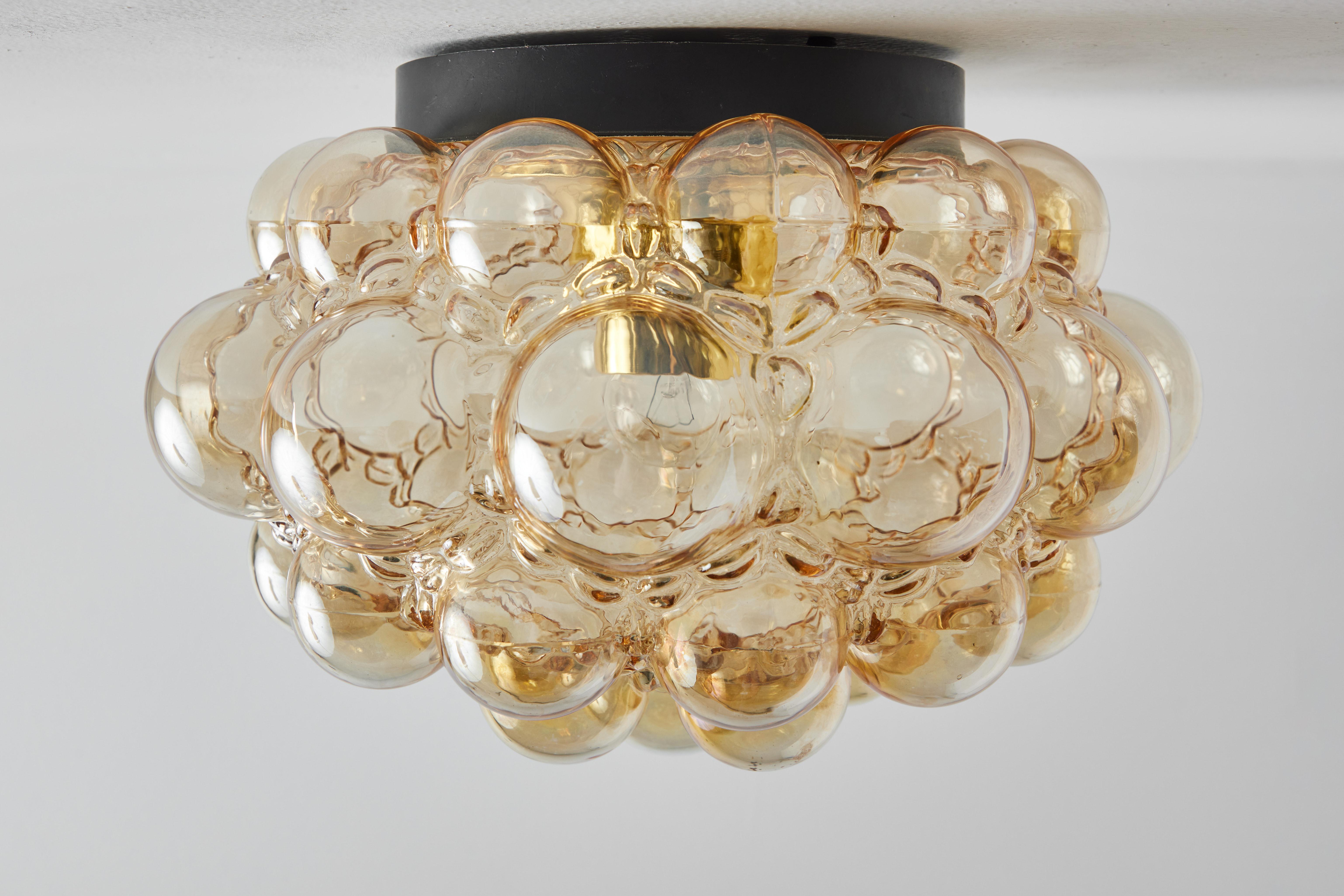 Large 1960s Helena Tynell Model #A204 Amber Bubble Glass Flush Mount ...