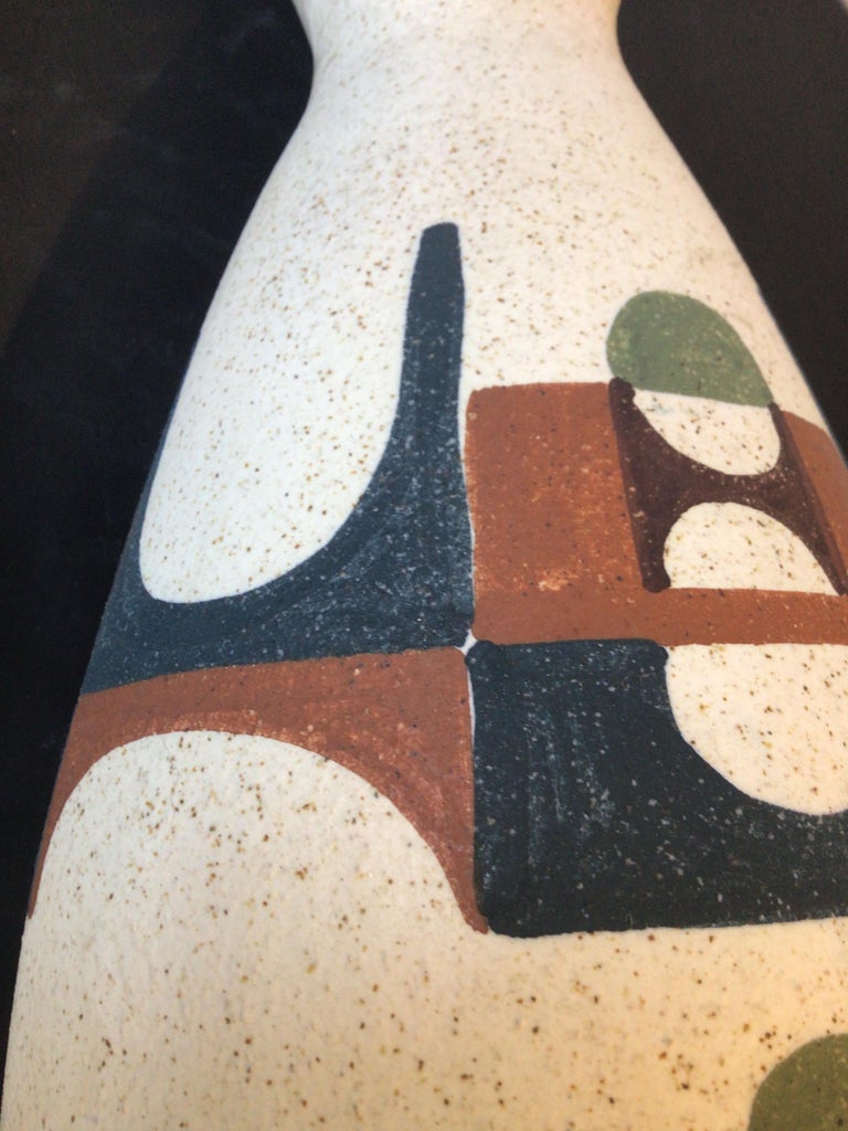 Large 1960s Lapid Israeli Ceramic Vase For Sale at 1stDibs