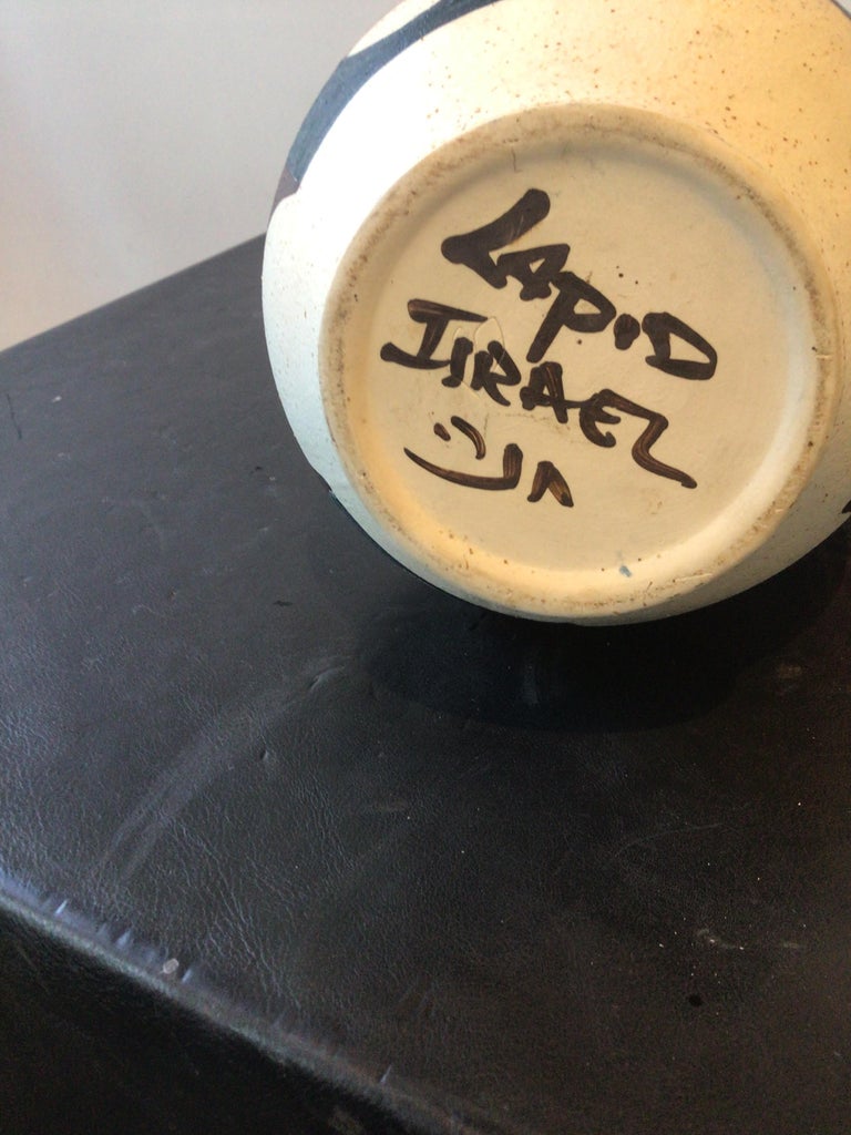 Large 1960s Lapid Israeli Ceramic Vase For Sale at 1stDibs