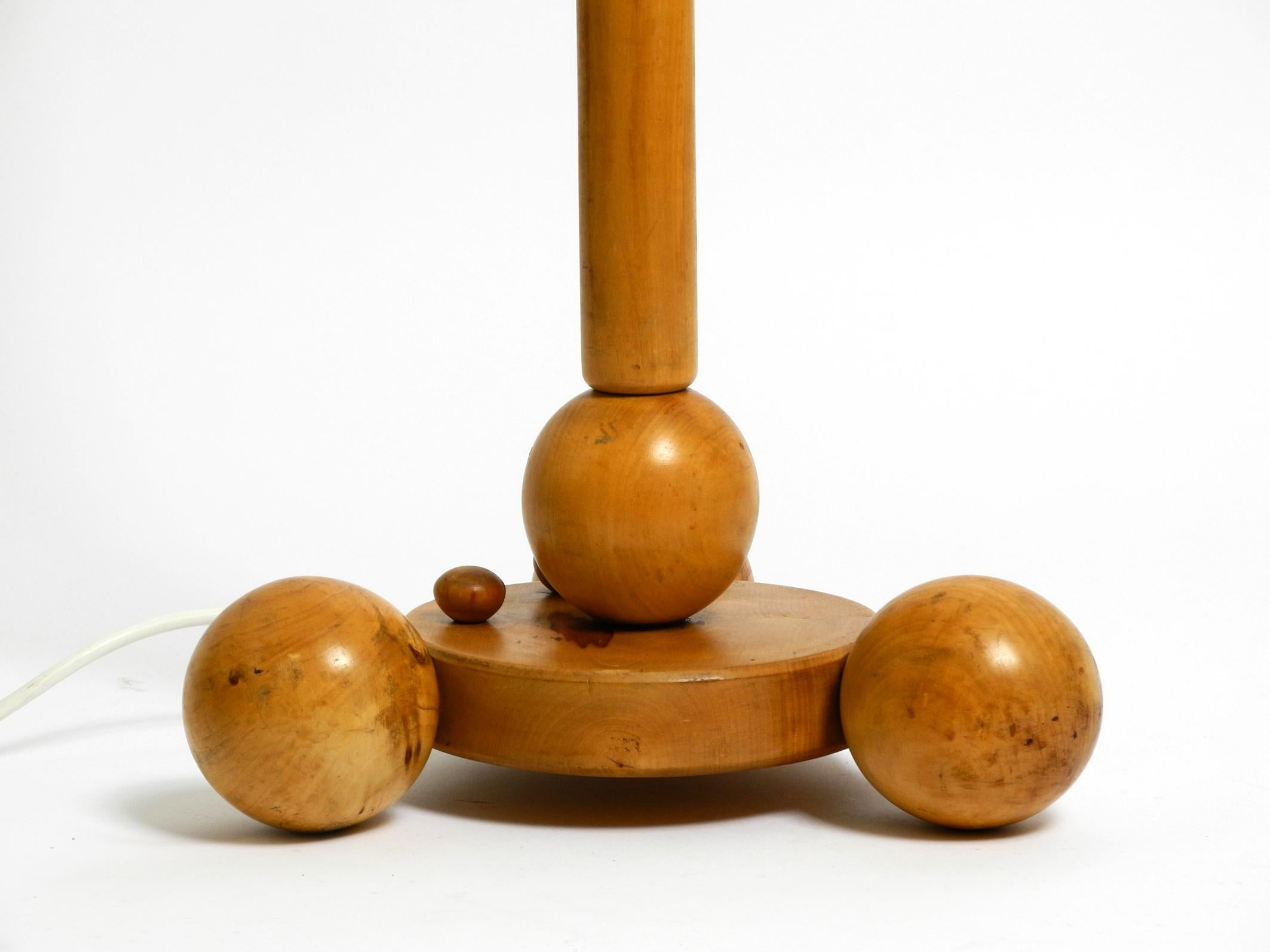 Large 1960s Space Age design floor lamp made of cherry wood and a large ...