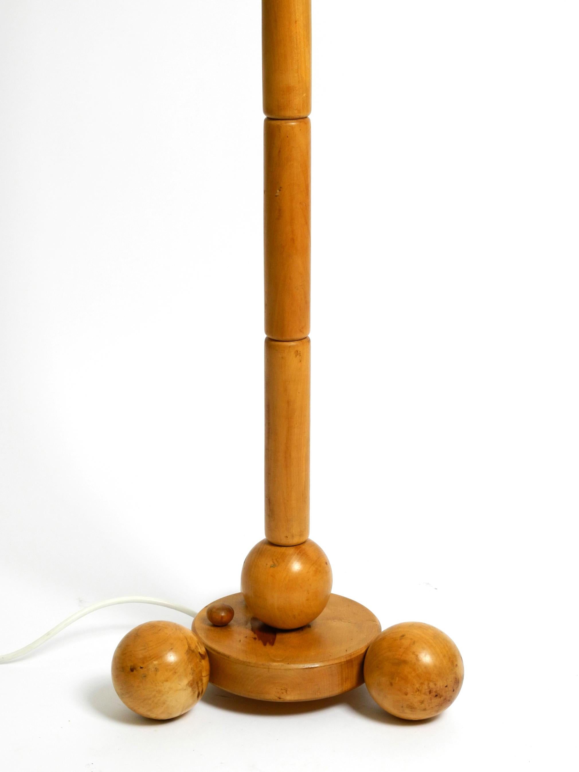 Large 1960s Space Age design floor lamp made of cherry wood and a large ...