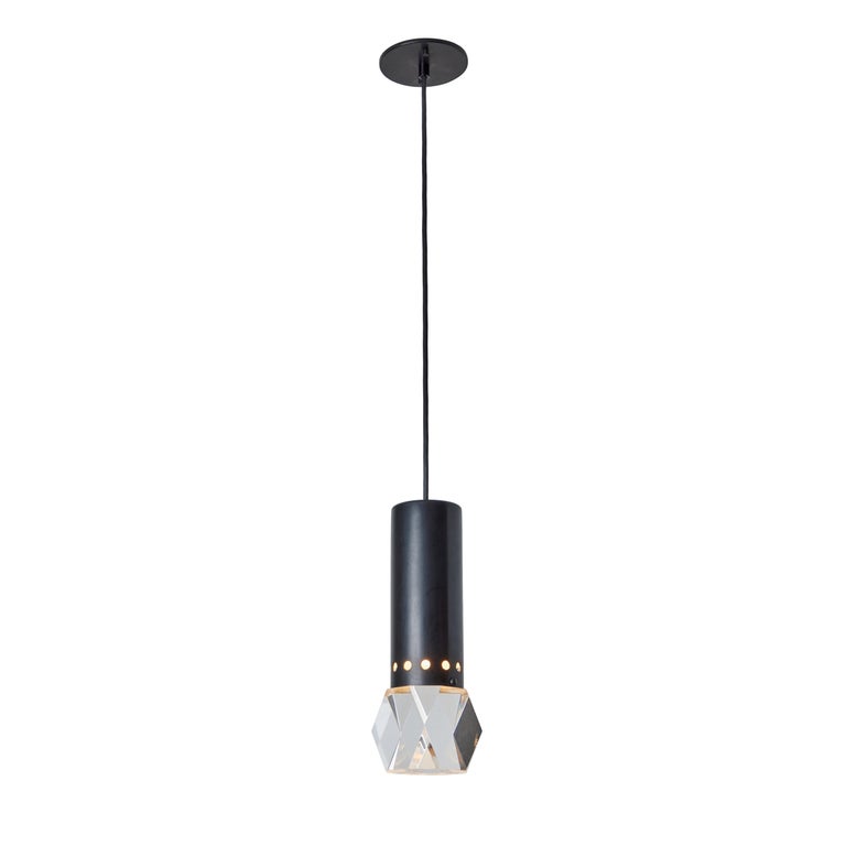 Large 1960s Stilnovo Faceted Diffuser Pendant Lamp For Sale at 1stDibs