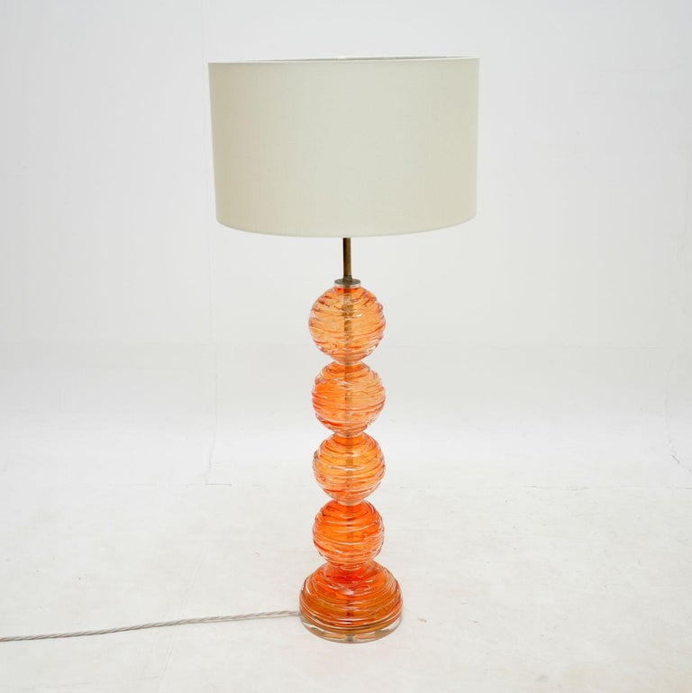 Large 1960s Vintage Glass Table Lamp For Sale at 1stDibs