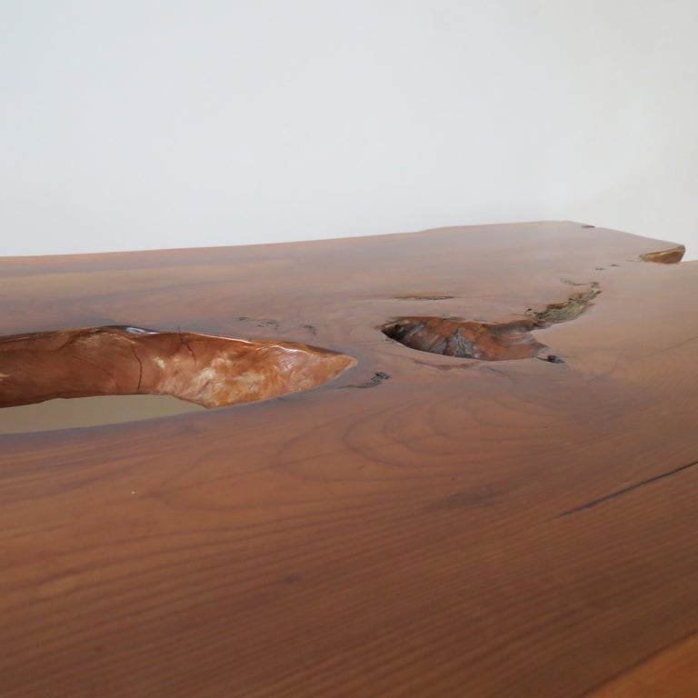 Large 1960s Yew Wood Waney Edge Live Edge Natural Coffee Table at ...