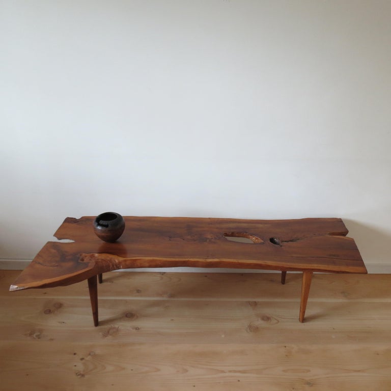 Large 1960s Yew Wood Waney Edge Live Edge Natural Coffee Table at ...