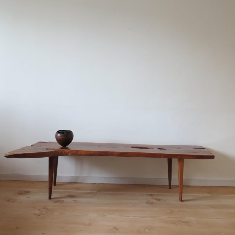 Large 1960s Yew Wood Waney Edge Live Edge Natural Coffee Table at ...