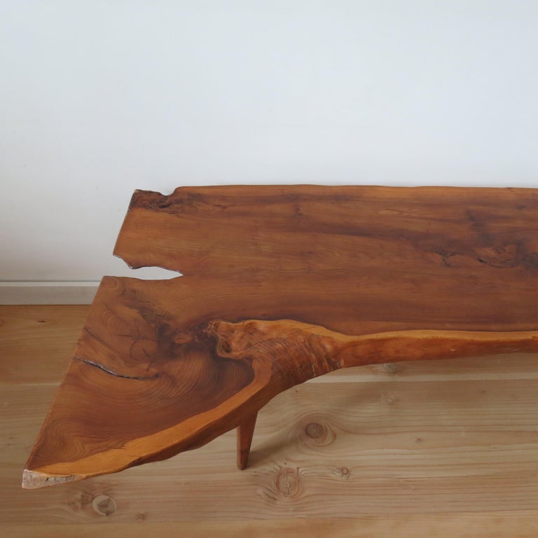 Large 1960s Yew Wood Waney Edge Live Edge Natural Coffee Table at ...