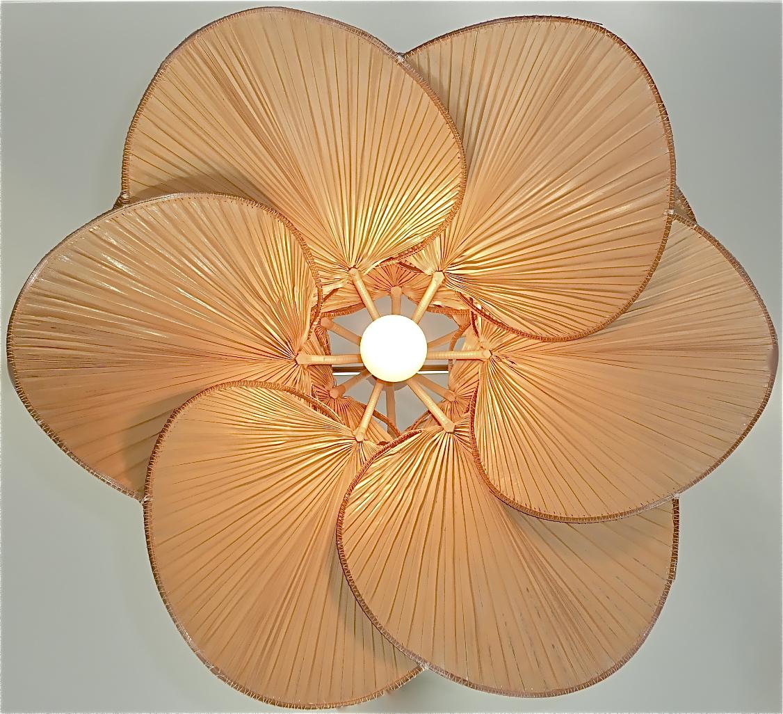 Large 1970s Ingo Maurer Style Organic Pendant Light Flower Lamp ...