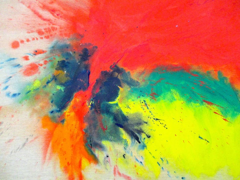 Large 1970s Original Signed Rita Schwartz Abstract Painting For Sale at ...