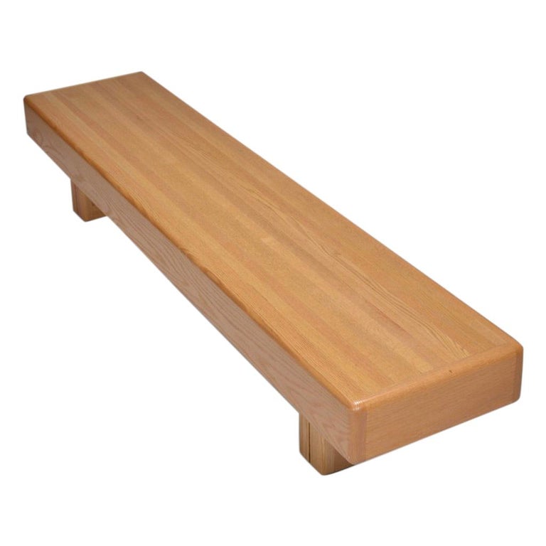 Large 1980s Modernist Solid Oak Bench at 1stDibs