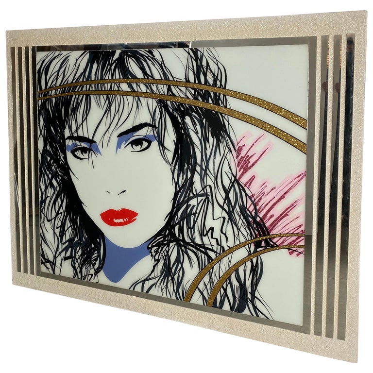 Large 1980s Pop Art, Reverse Painted Mirror, Signed Laurel, after ...