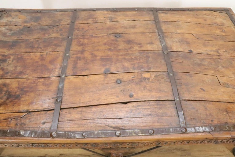 Large 19C Rustic Indian Carved Wood Coffee Table For Sale at 1stDibs ...