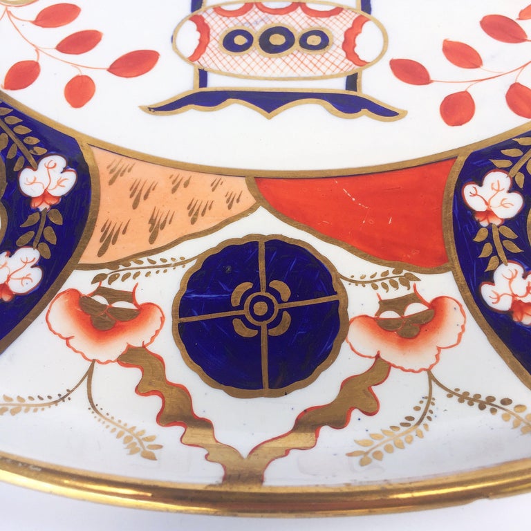 Large 19th c. English Imari Polychrome Charger with Gilt Accents by ...