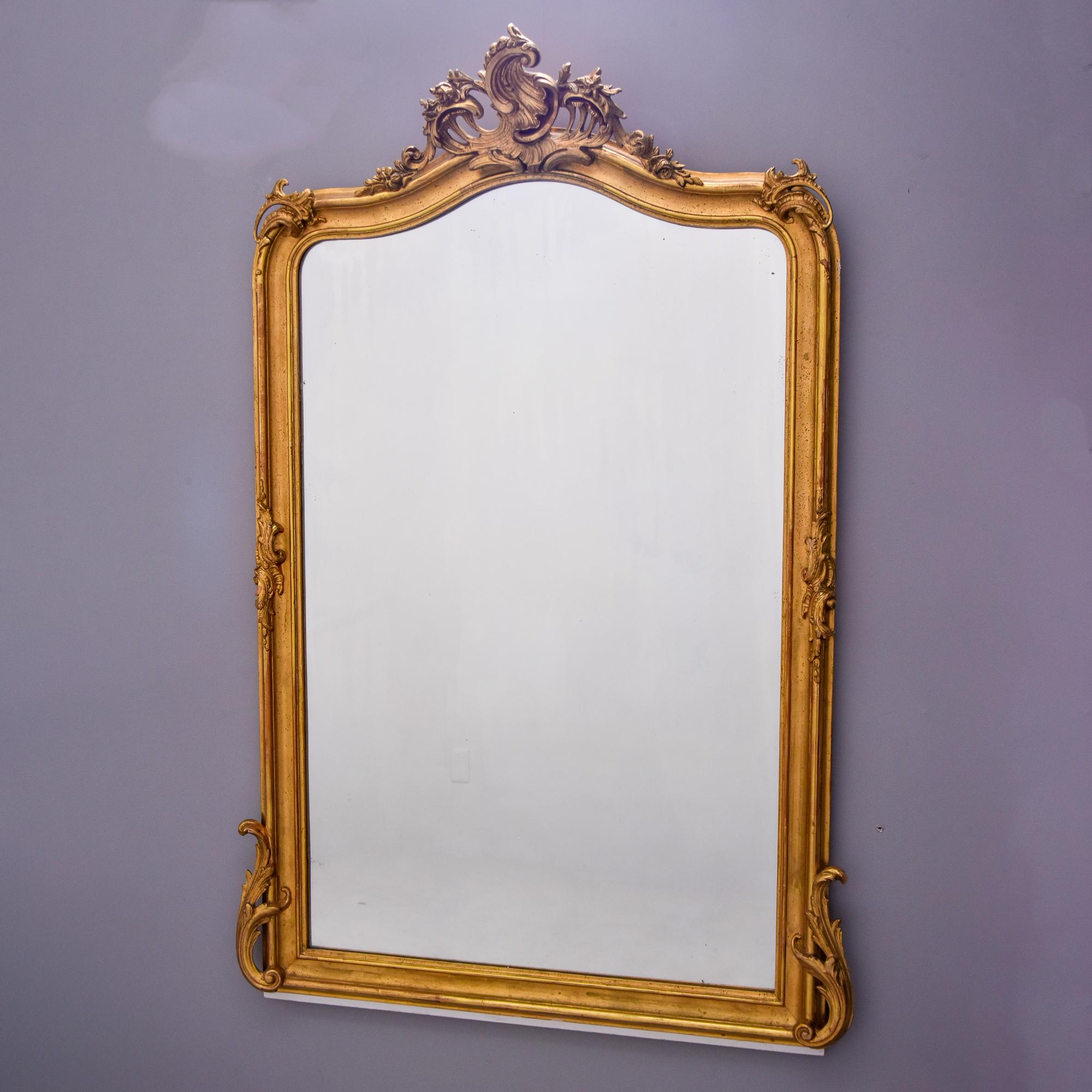 Large 19th Century Louis Philippe Gilt Mirror with Crown For Sale at ...