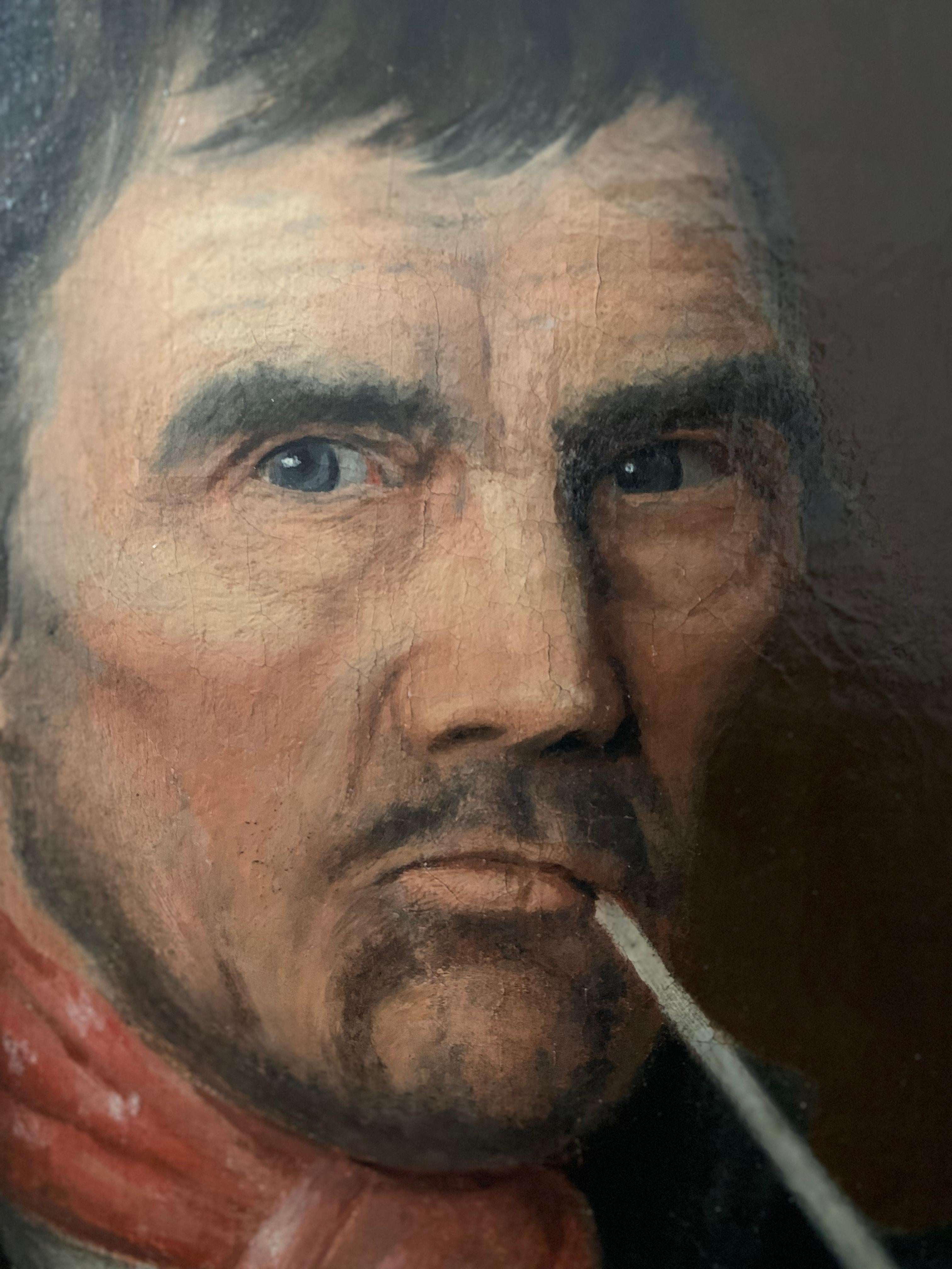 Large 19th Century Antique Dutch Oil Painting Portrait at 1stDibs