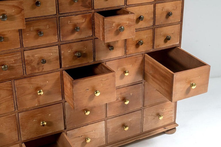 Large 19th Century Bank of 50 Haberdashery Drawer Storage Seed Merchant ...