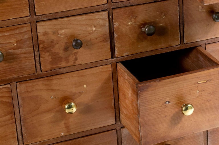 Large 19th Century Bank of 50 Haberdashery Drawer Storage Seed Merchant ...