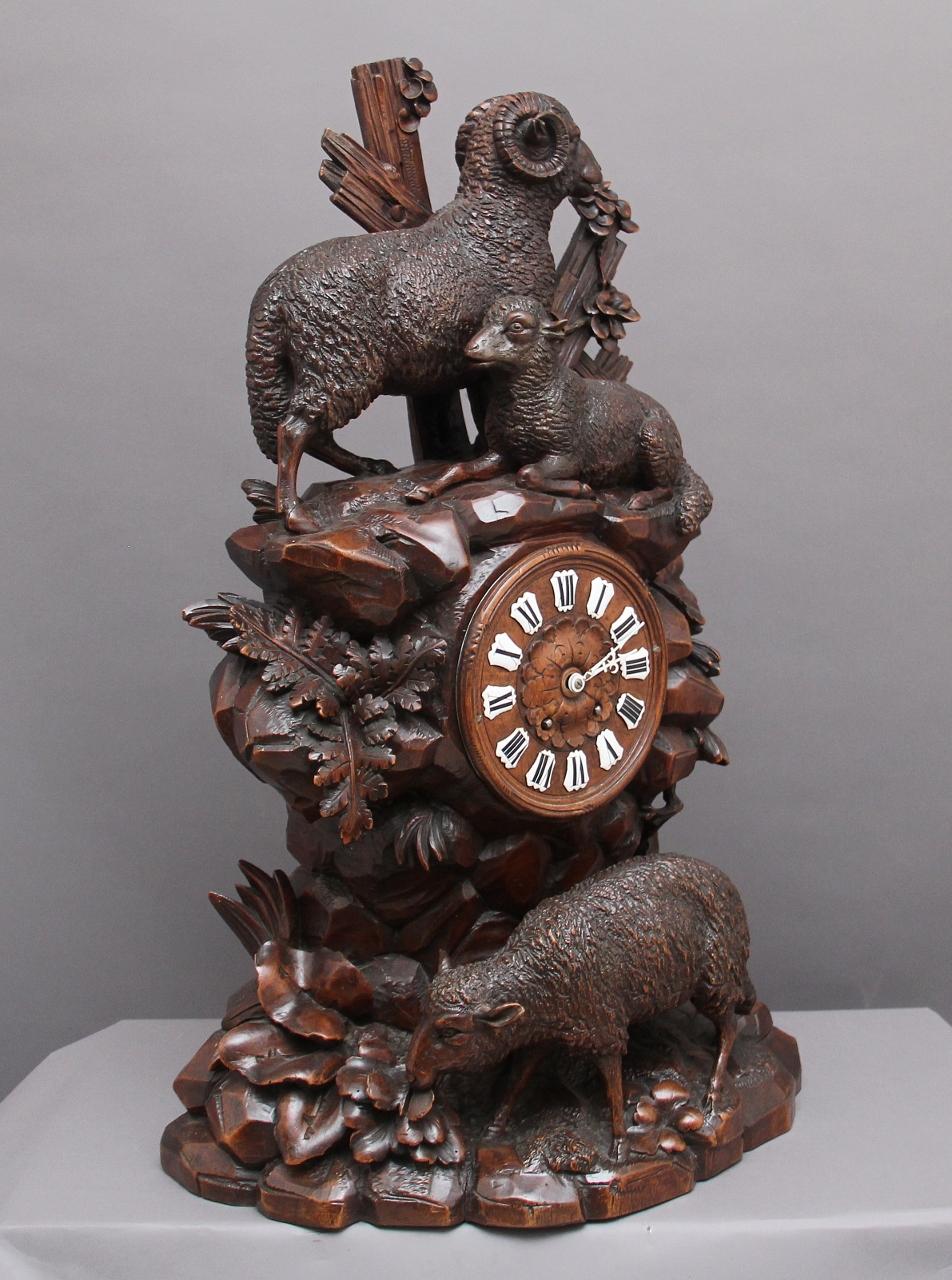 Large 19th Century Black Forest Mantle Clock at 1stDibs