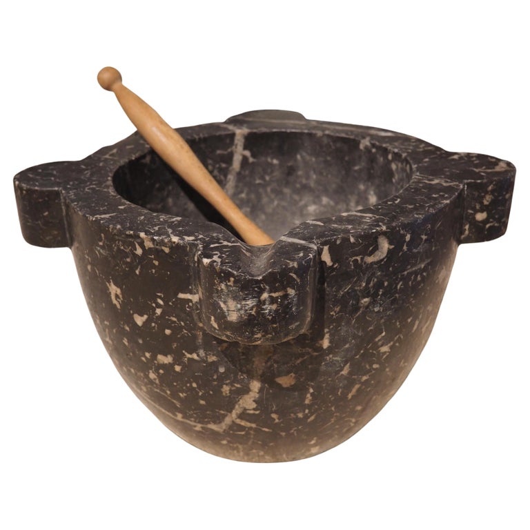 Large 19th Century Black Marble Mortar and Pestle from France For Sale ...