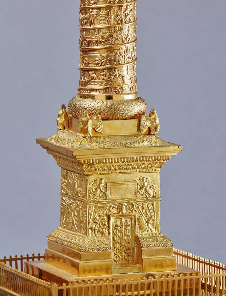 Large 19th Century Bronze Model of Napoléons Column 'Colonne Vendôme ...