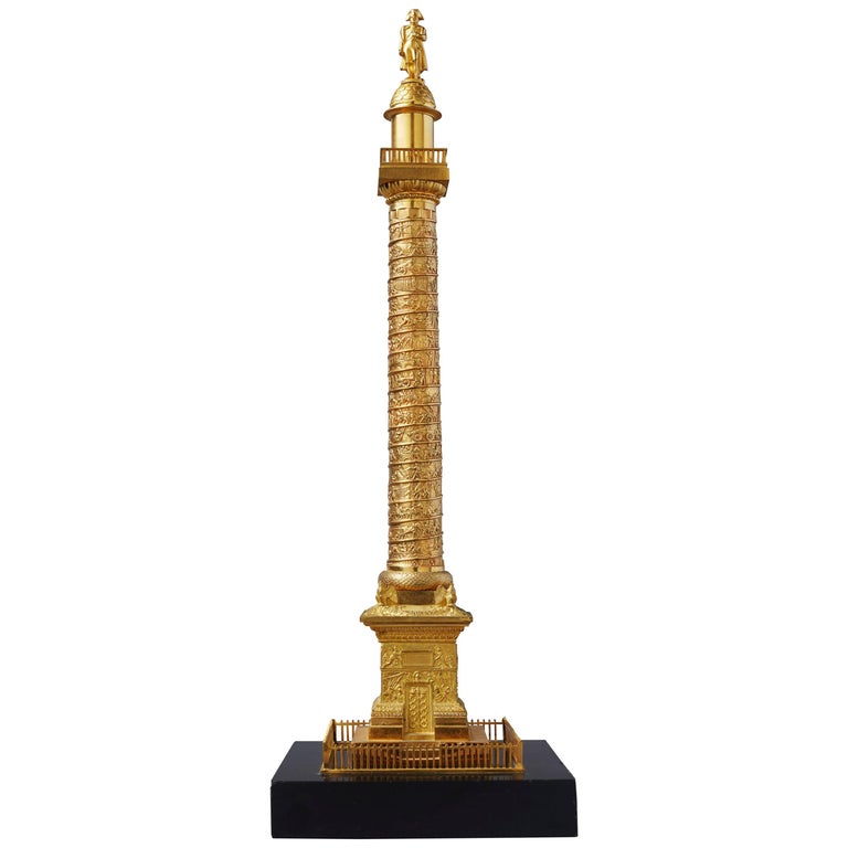 Large 19th Century Bronze Model of Napoléons Column 'Colonne Vendôme ...