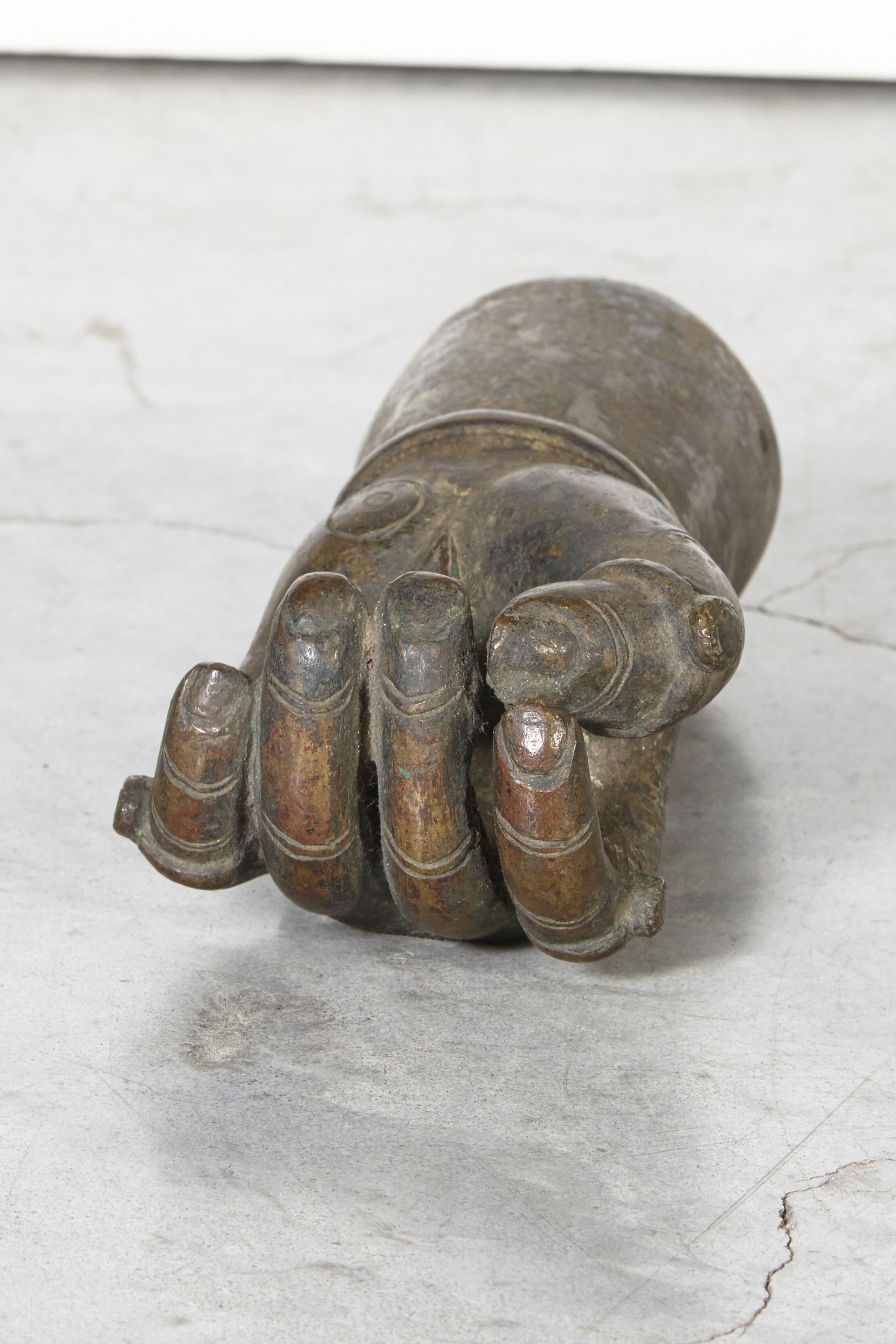 Large 19th Century Bronze Votive Hand From India at 1stDibs