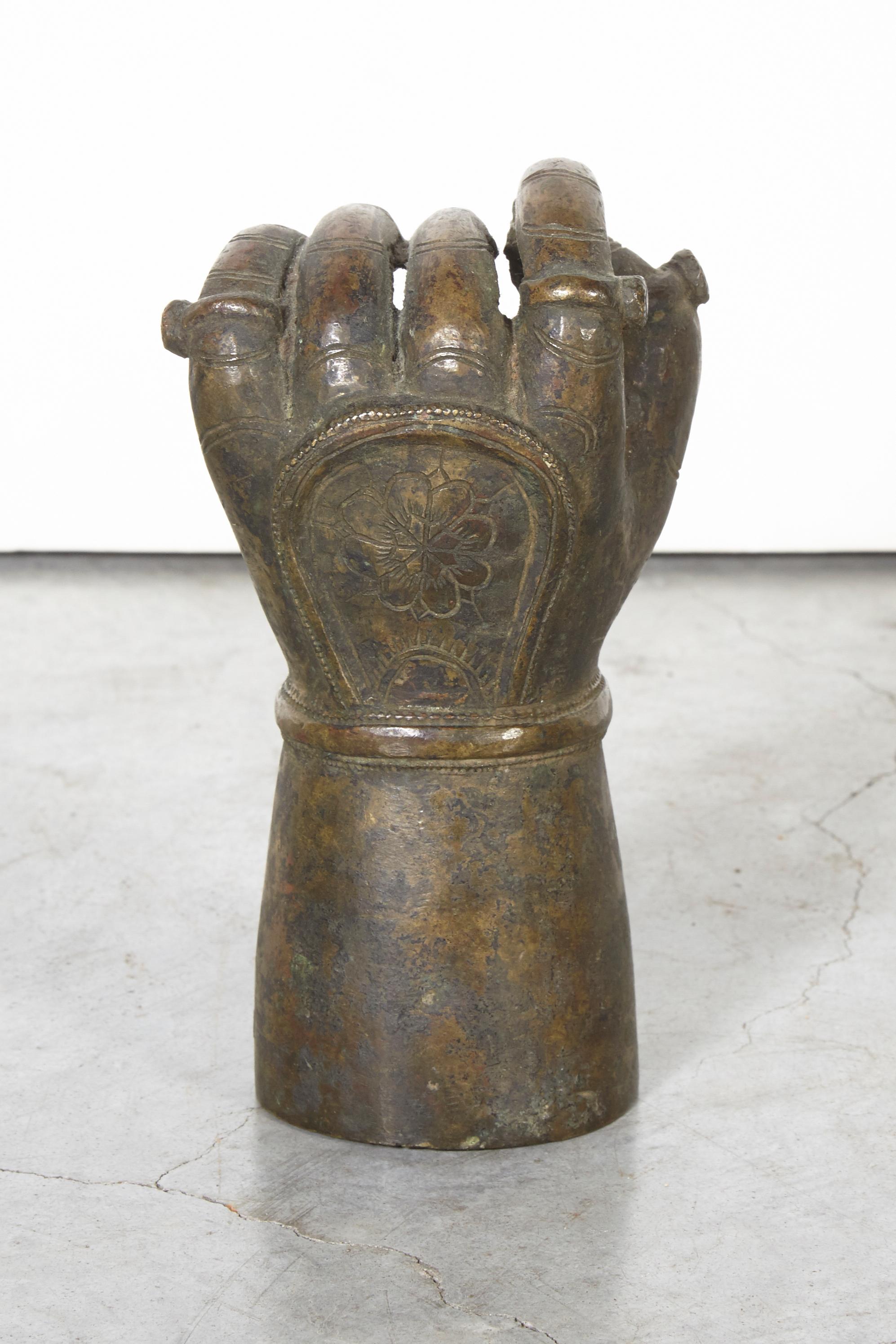Large 19th Century Bronze Votive Hand From India at 1stDibs