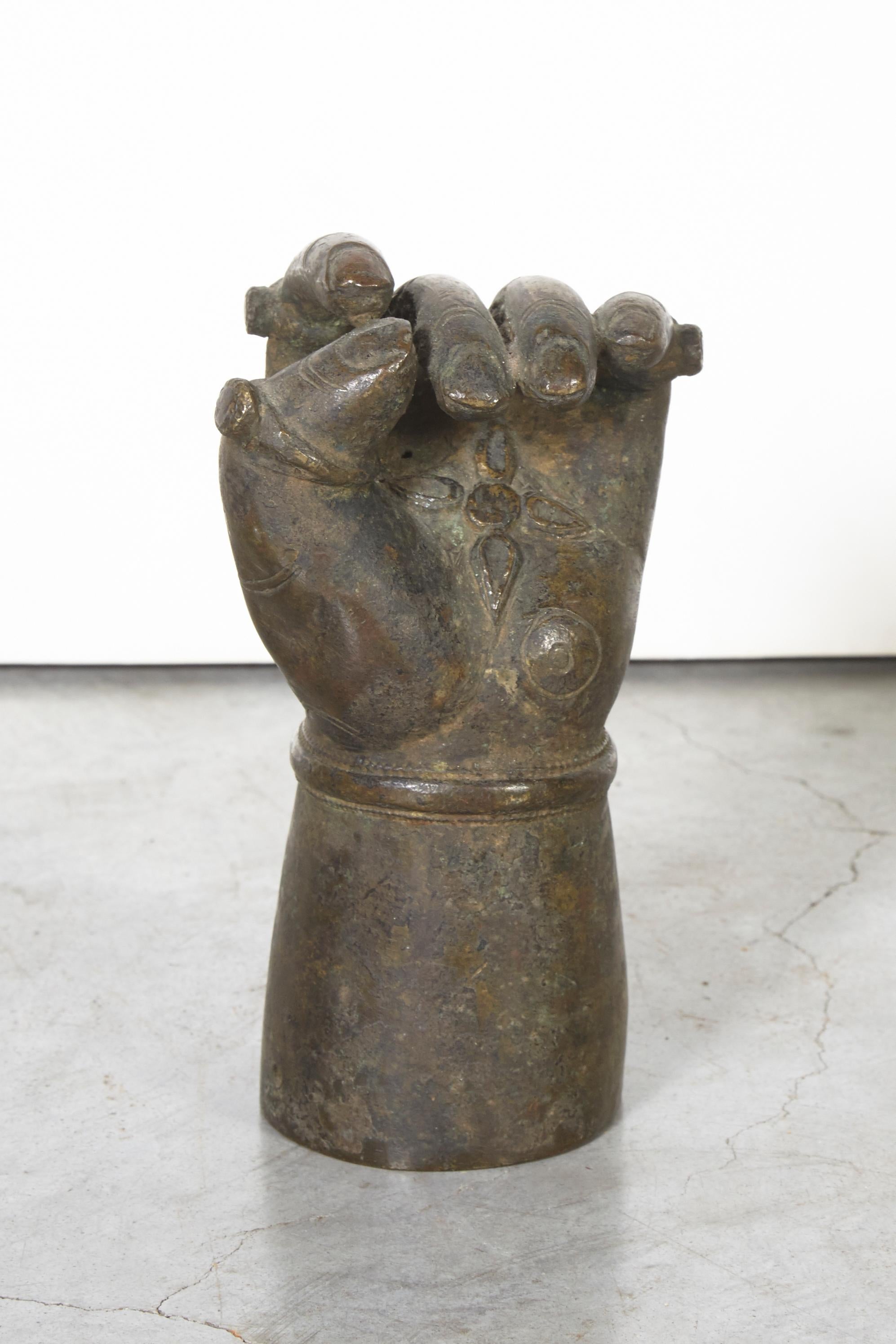 Large 19th Century Bronze Votive Hand From India at 1stDibs
