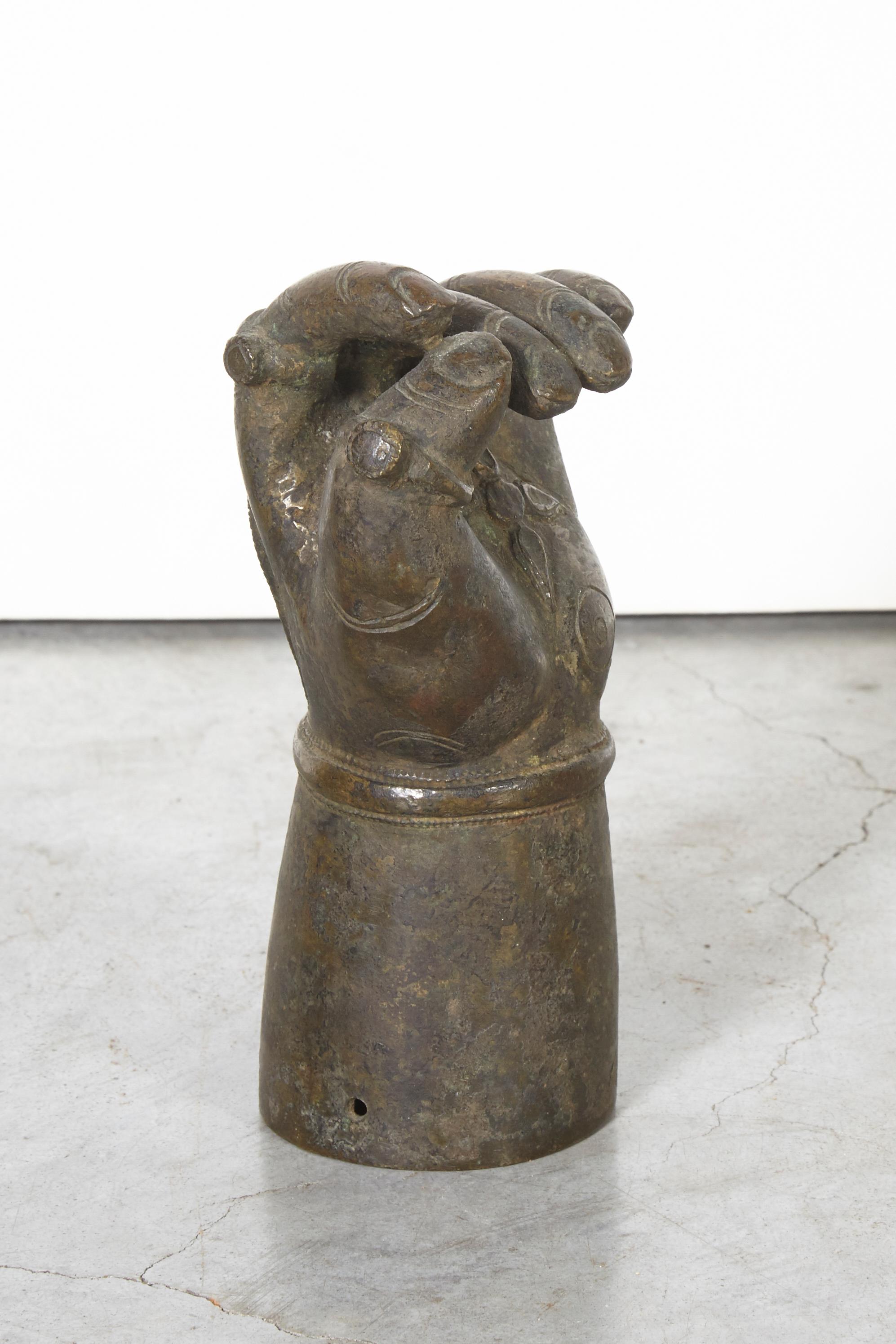 Large 19th Century Bronze Votive Hand From India at 1stDibs