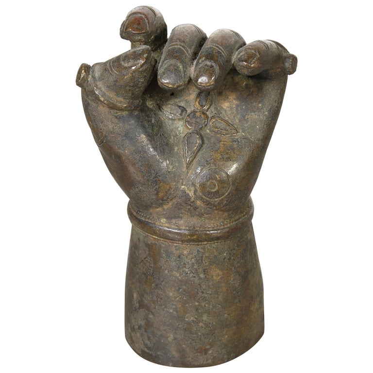 Large 19th Century Bronze Votive Hand From India at 1stdibs