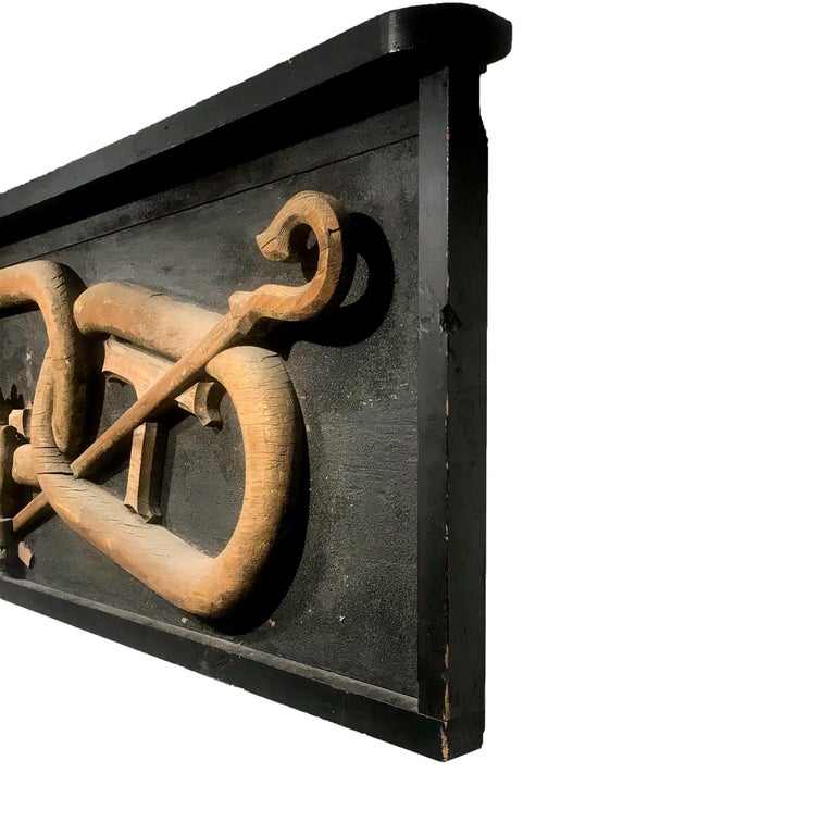 Large 19th Century Carved Wood Odd Fellows Lodge Sign at 1stDibs