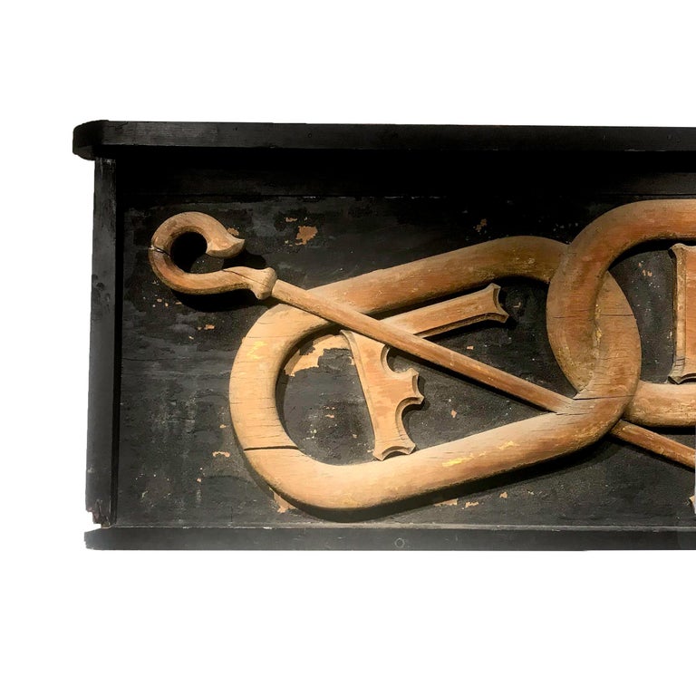 Large 19th Century Carved Wood Odd Fellows Lodge Sign at 1stDibs