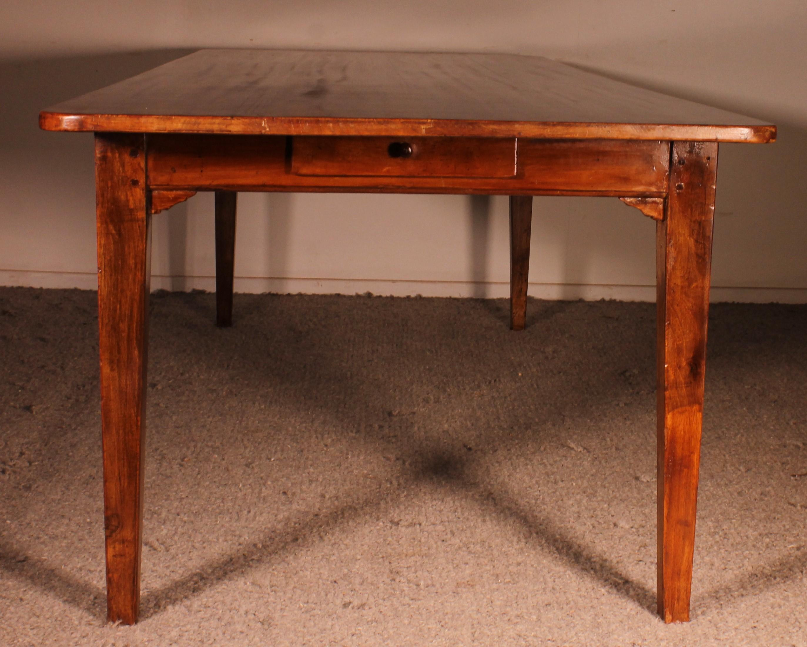 Large 19th Century Cherry Wood Refectory Table With A Width Of 98cm For ...