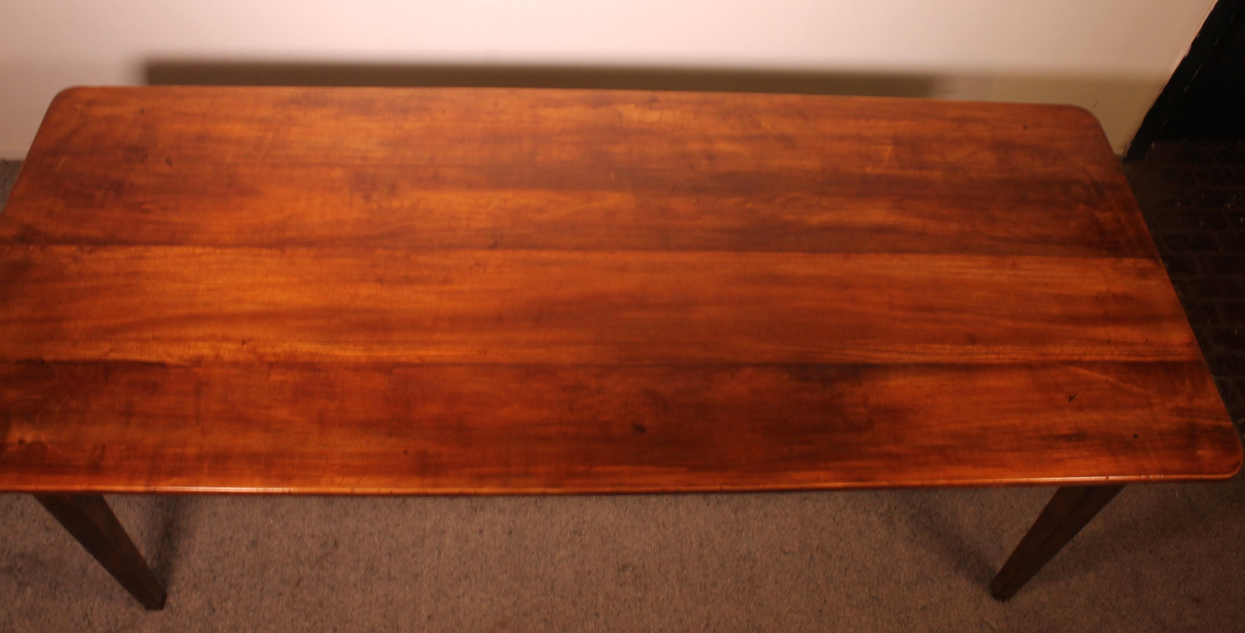 Large 19th Century Cherry Wood Refectory Table With A Width Of 98cm For ...