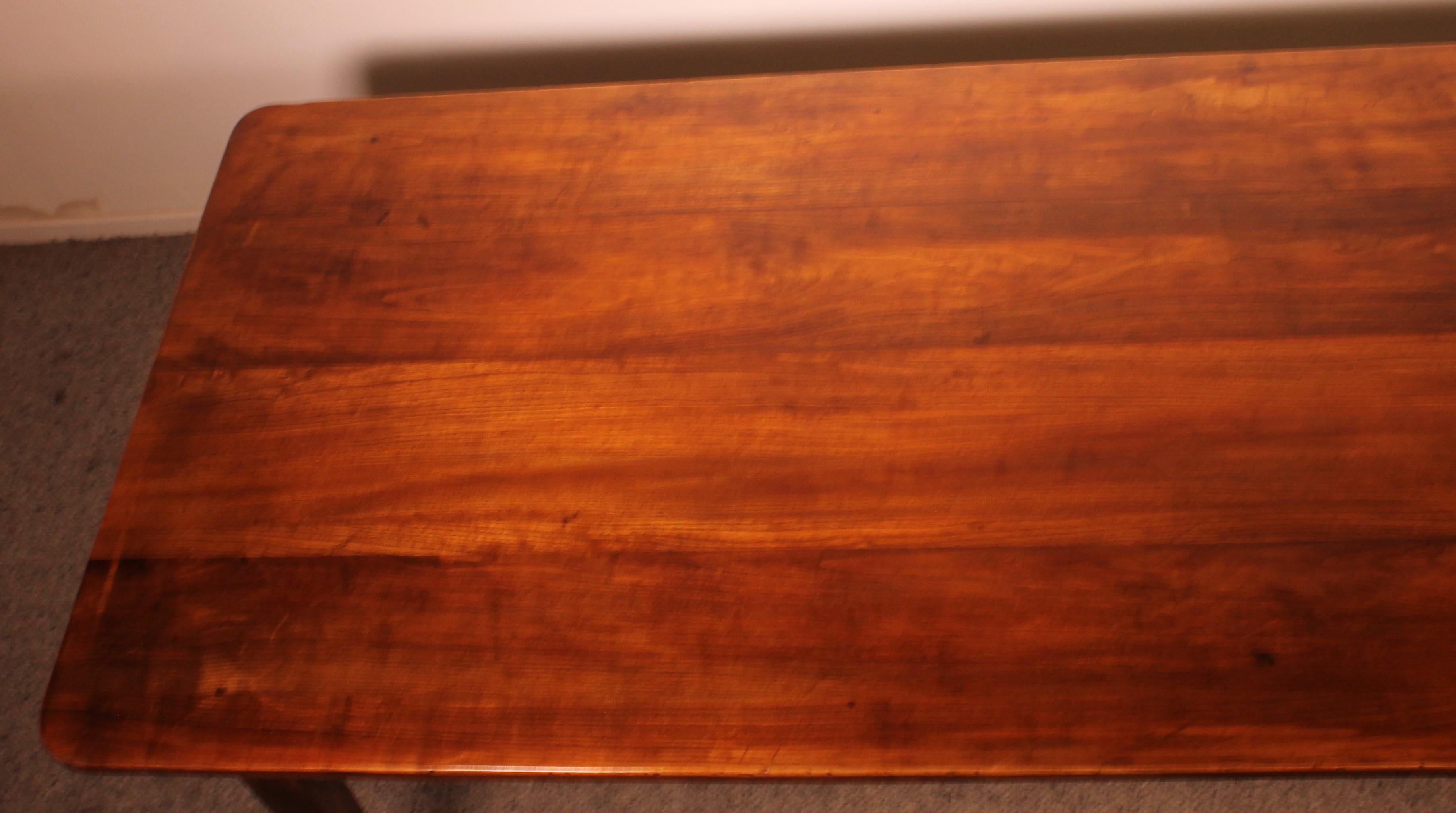 Large 19th Century Cherry Wood Refectory Table With A Width Of 98cm For ...