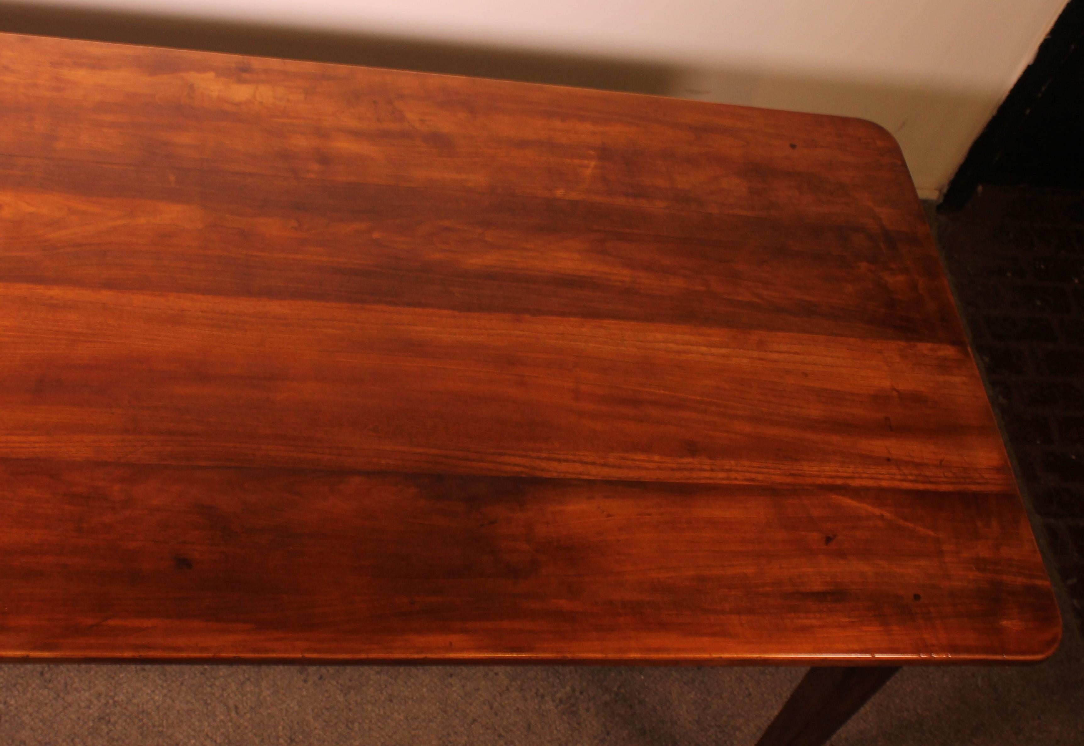 Large 19th Century Cherry Wood Refectory Table With A Width Of 98cm For ...