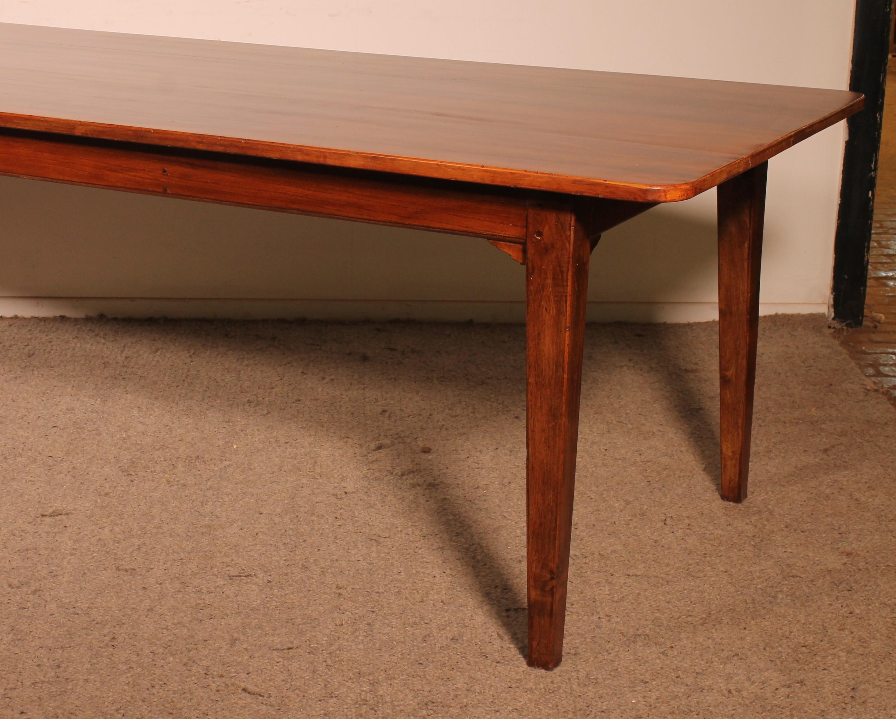 Large 19th Century Cherry Wood Refectory Table With A Width Of 98cm For ...