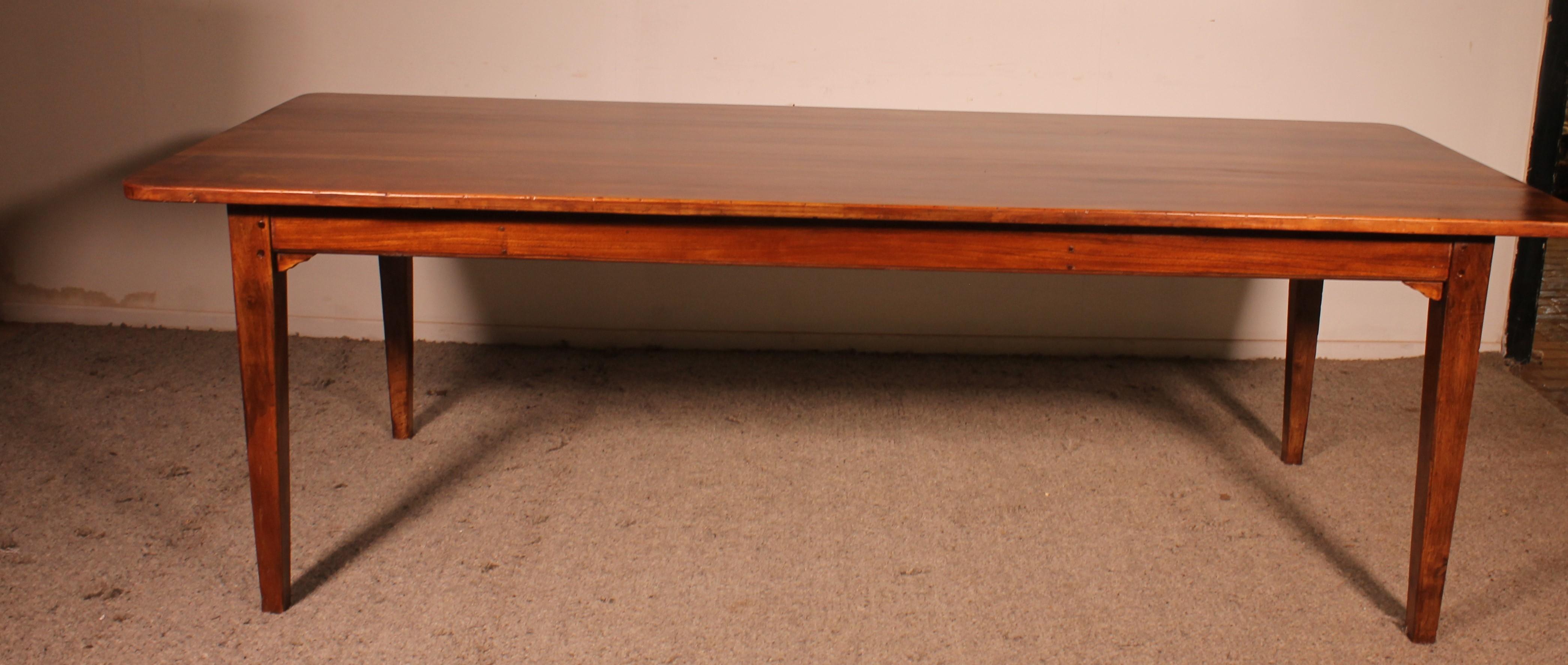 Large 19th Century Cherry Wood Refectory Table With A Width Of 98cm For ...