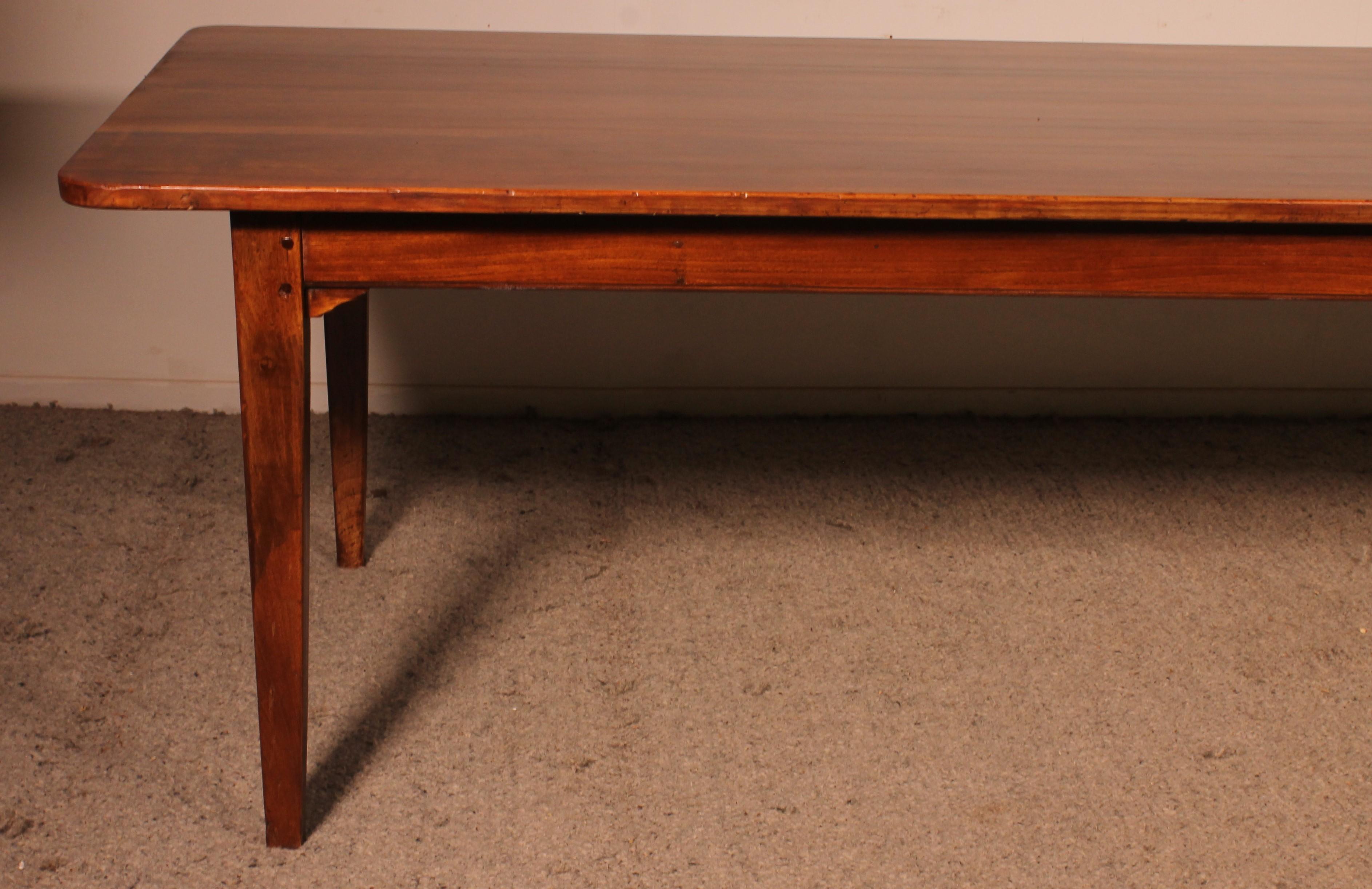 Large 19th Century Cherry Wood Refectory Table With A Width Of 98cm For ...