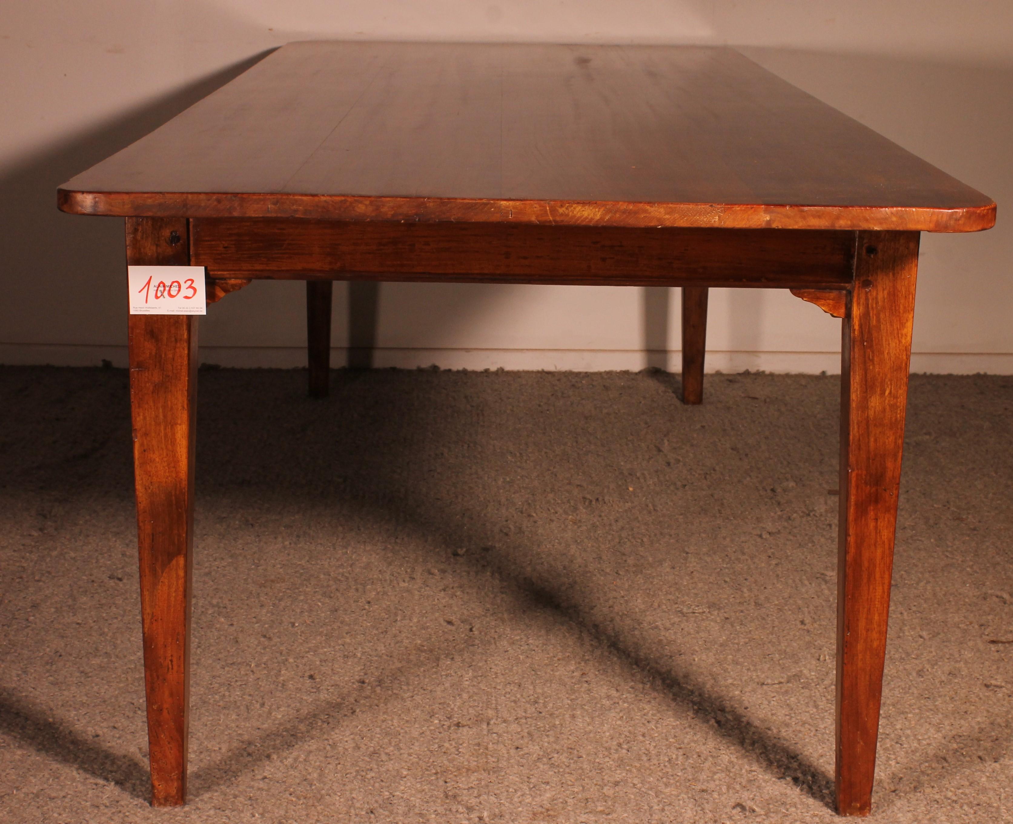 Large 19th Century Cherry Wood Refectory Table With A Width Of 98cm For ...