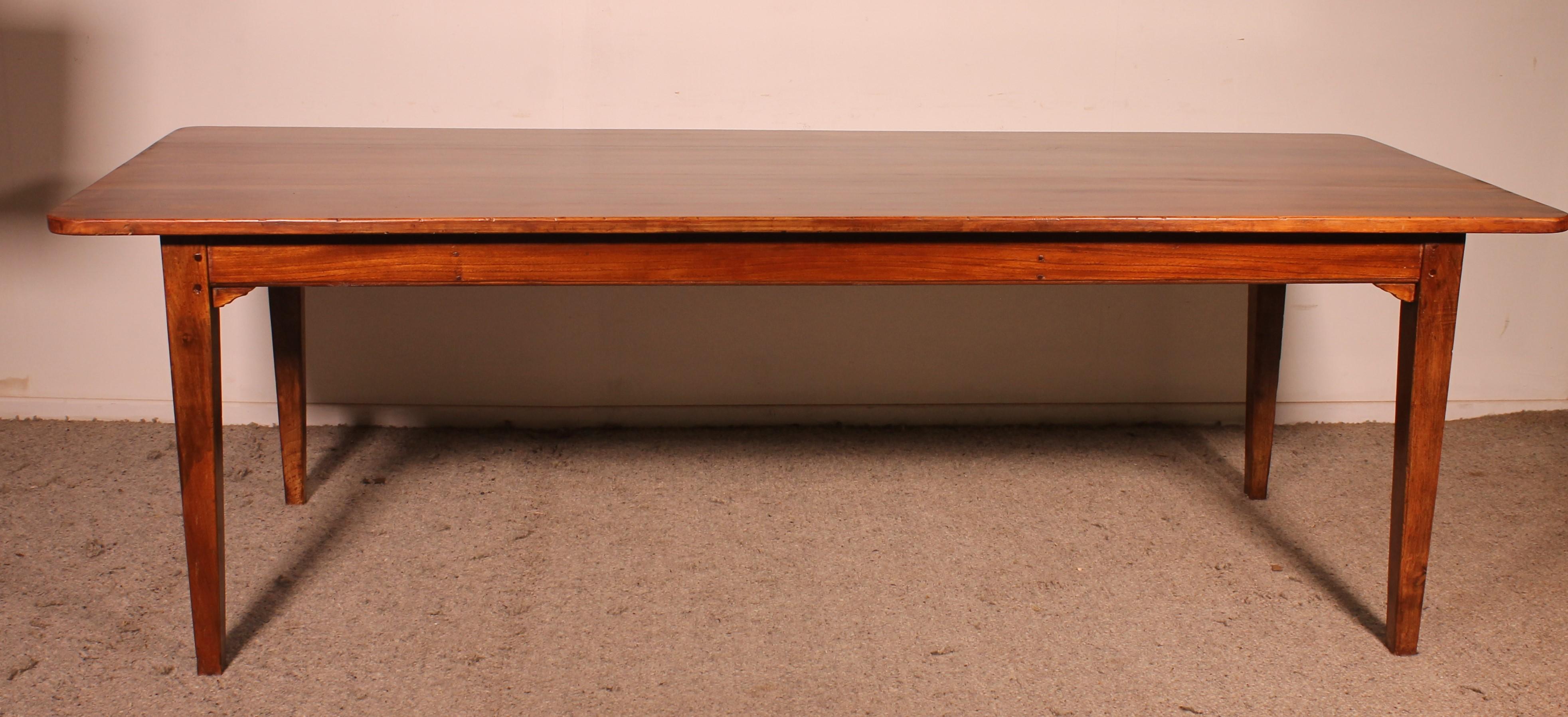 Large 19th Century Cherry Wood Refectory Table With A Width Of 98cm For ...