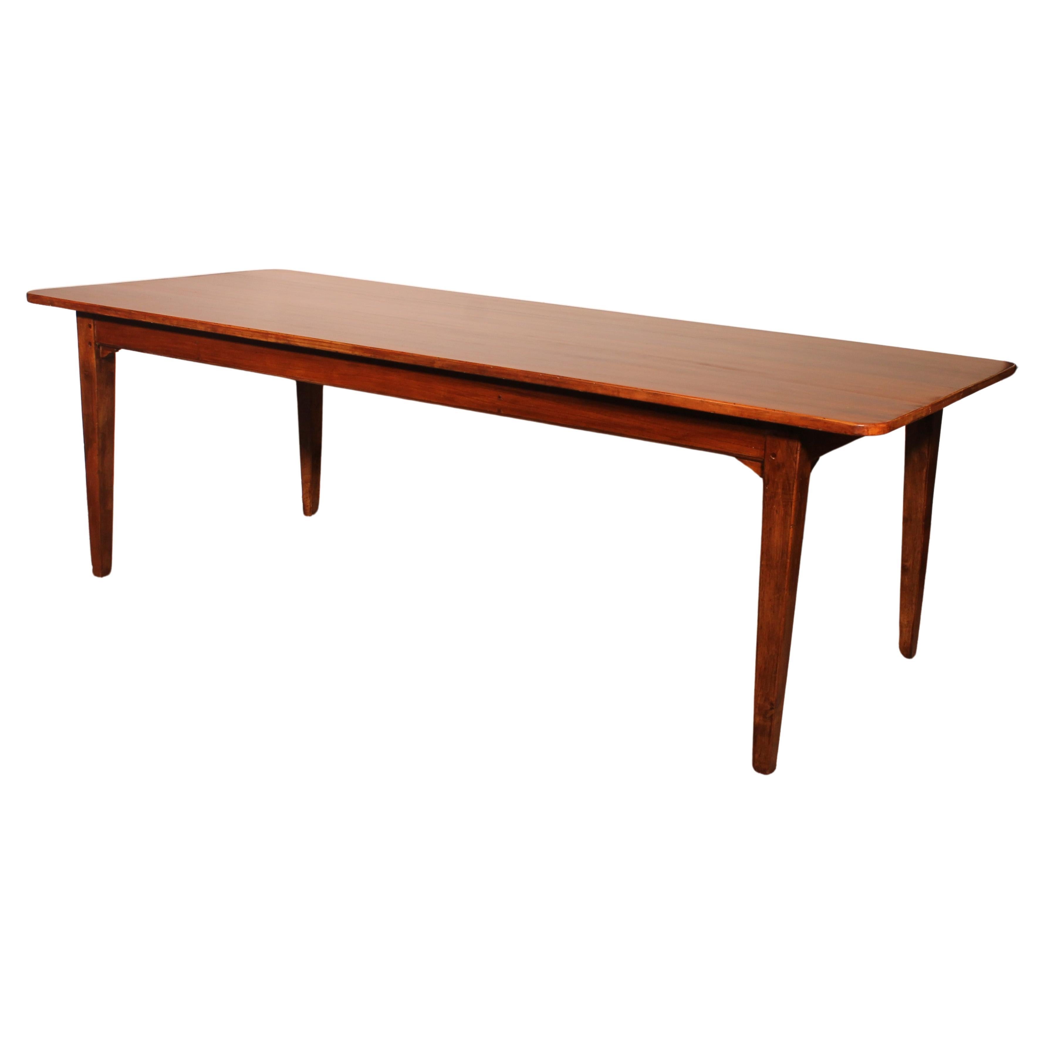 Large 19th Century Cherry Wood Refectory Table With A Width Of 98cm For ...