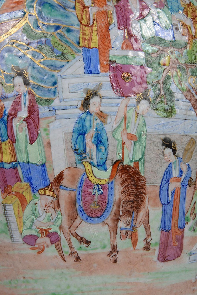 Large 19th Century Chinese Canton / Rose Medallion Vase at 1stDibs