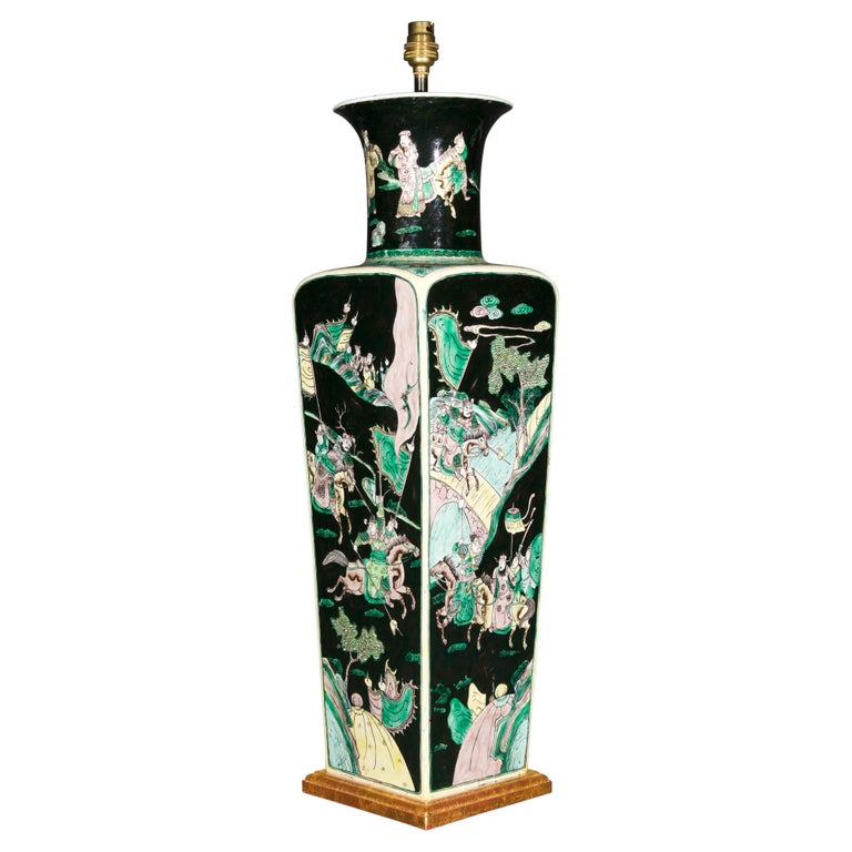 Large 19th Century Chinese Famille Noire Antique Table Lamp For Sale at ...