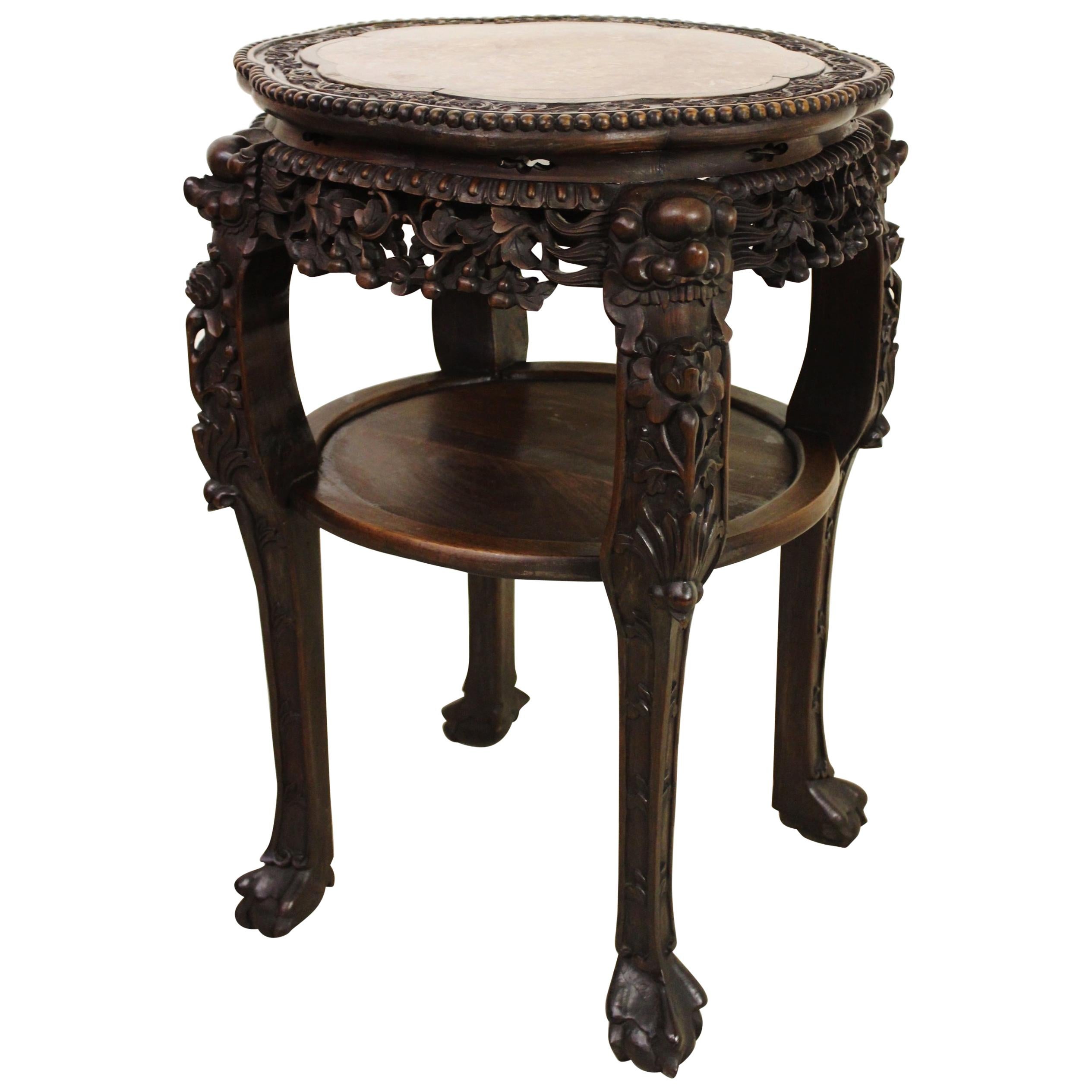 Large 19th Century Chinese Hardwood Stand For Sale at 1stDibs