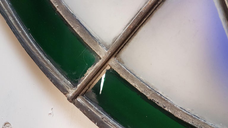 Large 19th Century Convex Stained Glass Window For Sale at 1stDibs ...