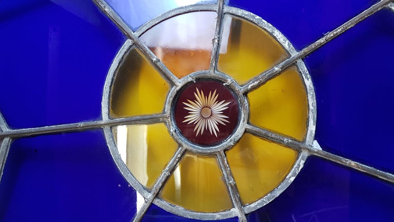 Large 19th Century Convex Stained Glass Window For Sale at 1stDibs ...