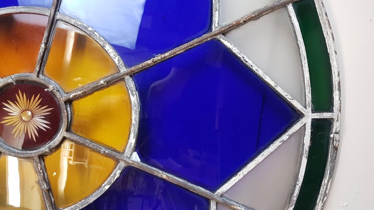 Large 19th Century Convex Stained Glass Window For Sale at 1stDibs ...